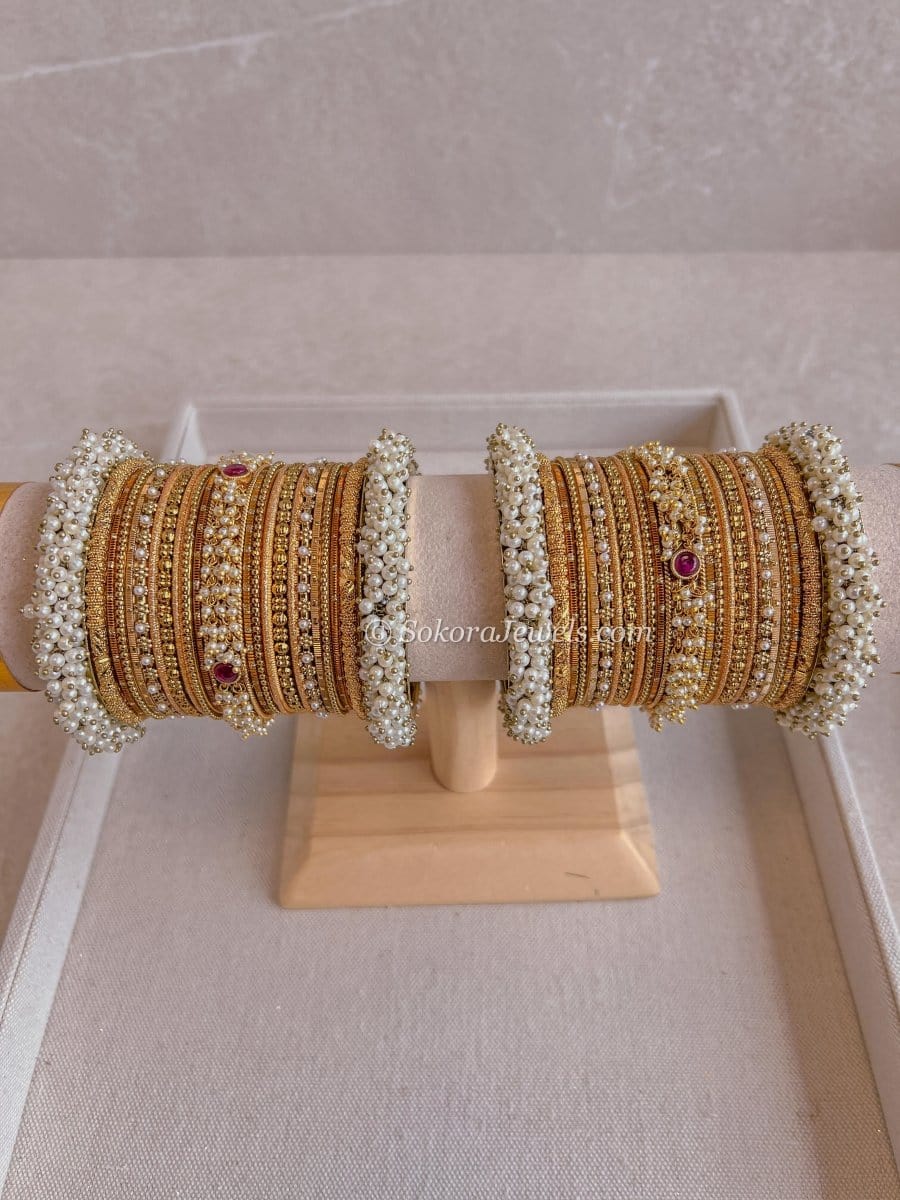 NEW! Thanjina Gold Bangle stack – SOKORA JEWELS