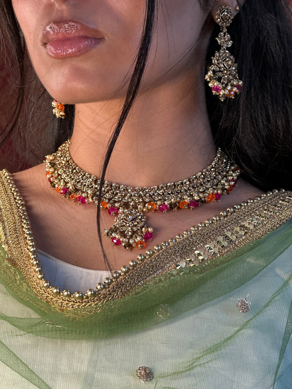 Stone Work Jewellery Set – SOKORA JEWELS