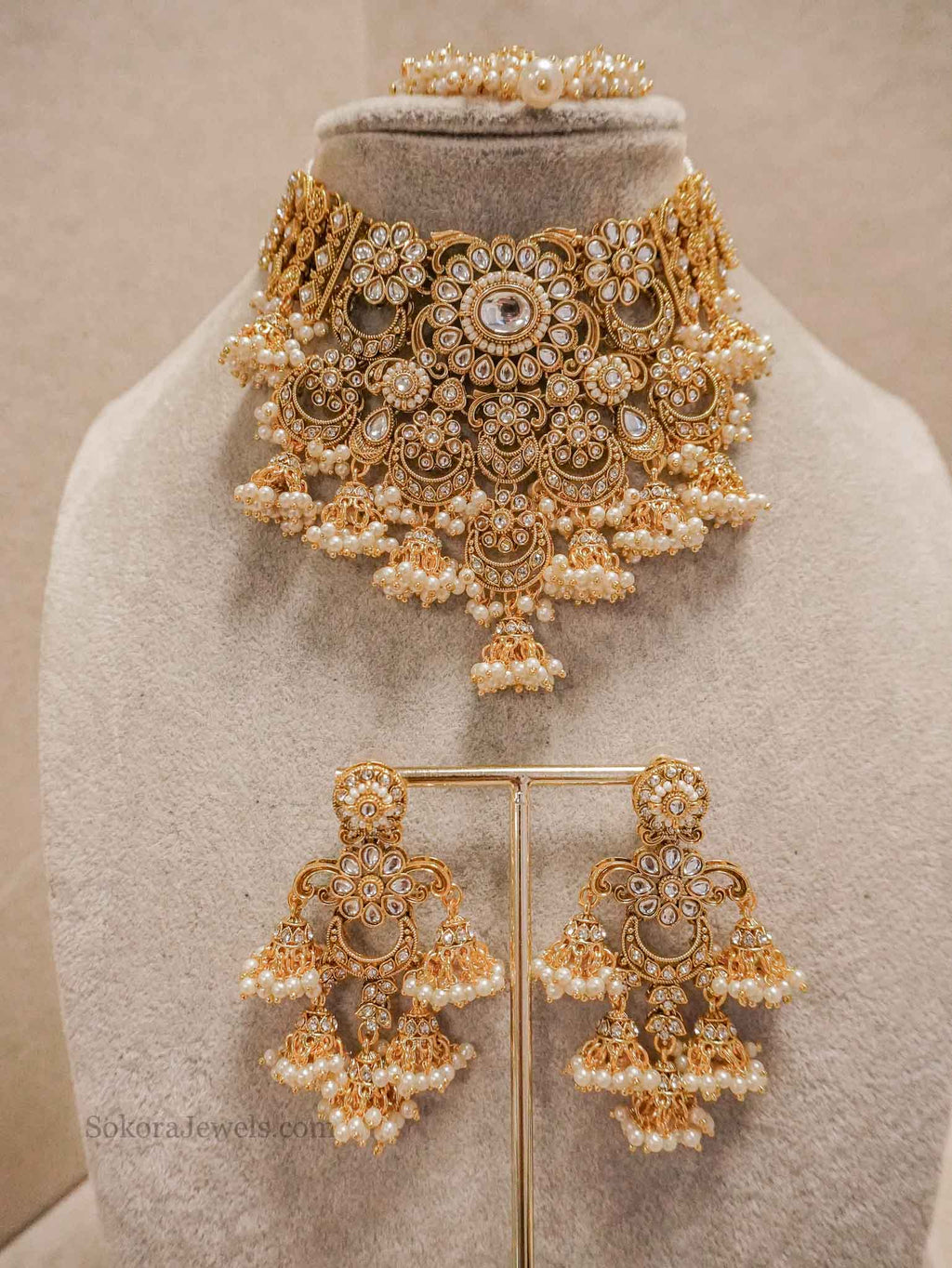 Iman Faux Kundan Choker Set – SOKORA JEWELS