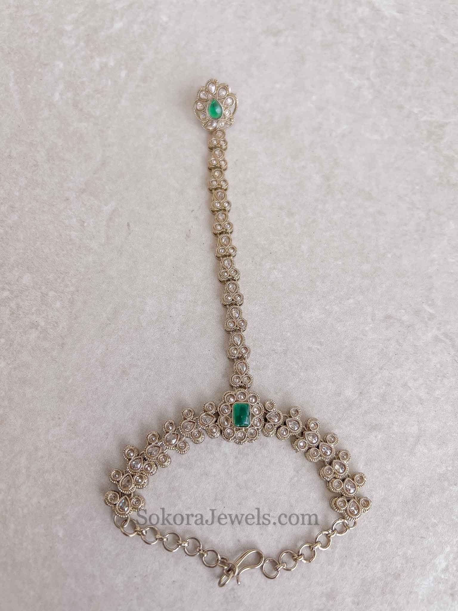 Shila Faux Kundan Set - Mint – SOKORA JEWELS