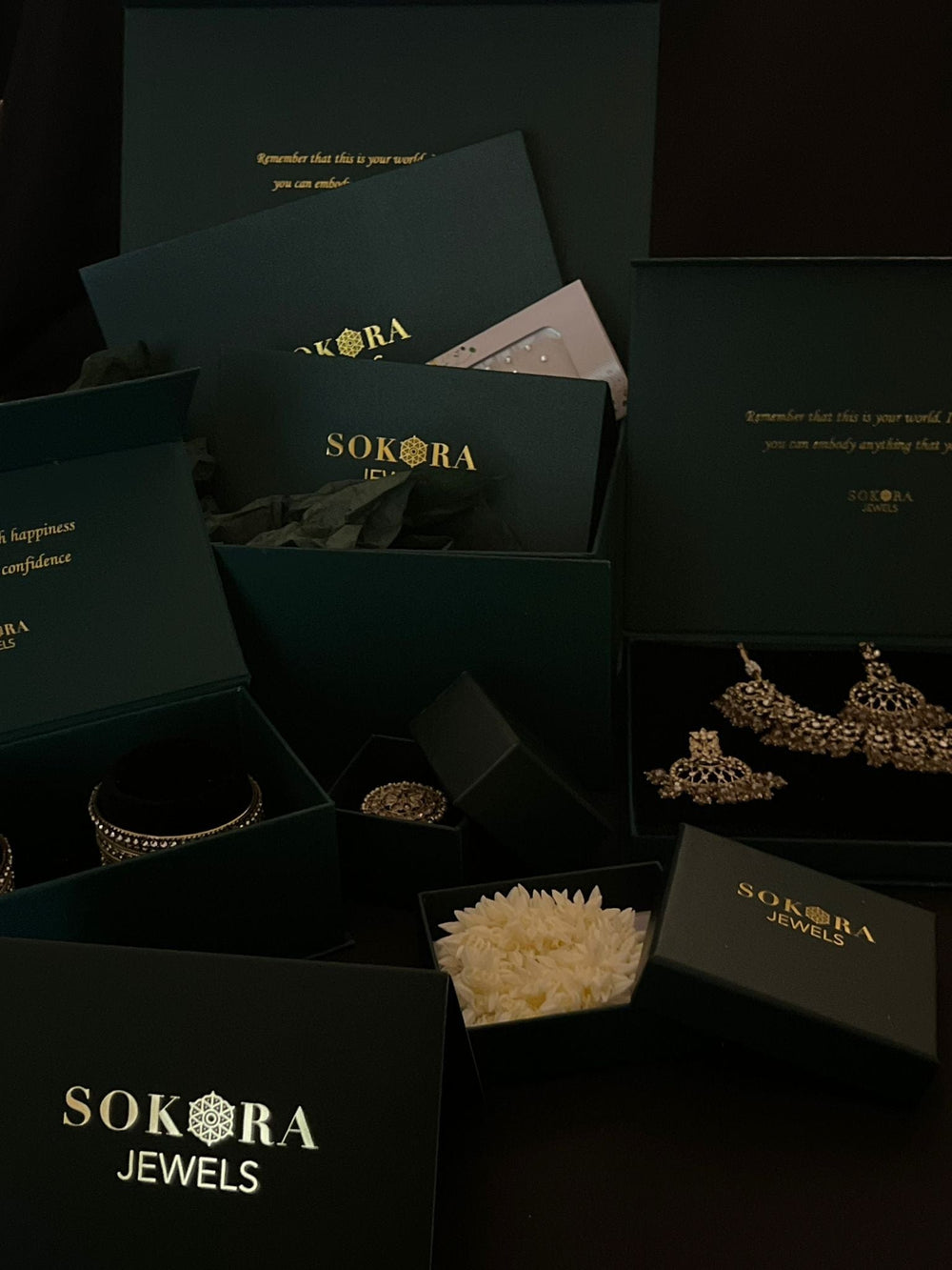 Square Gem Gold Bangles Set of 6 – SOKORA JEWELS