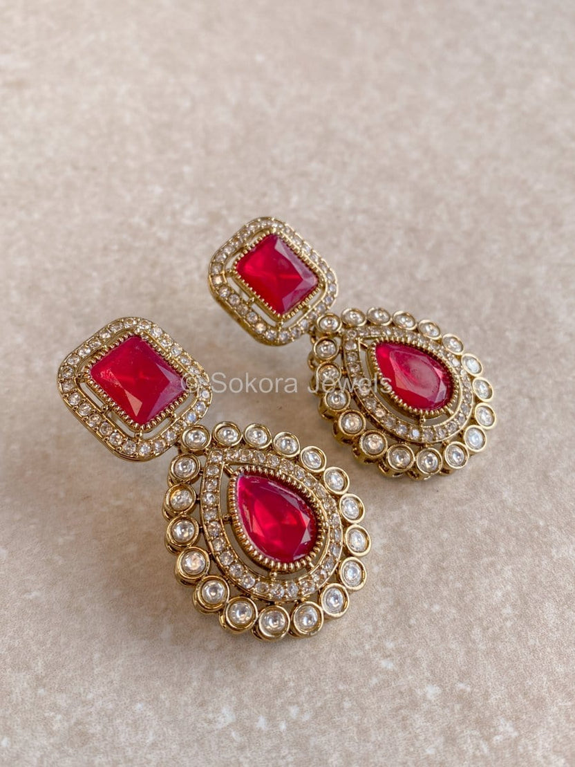 Advika Faux Kundan Set - 9 Colour Options – SOKORA JEWELS