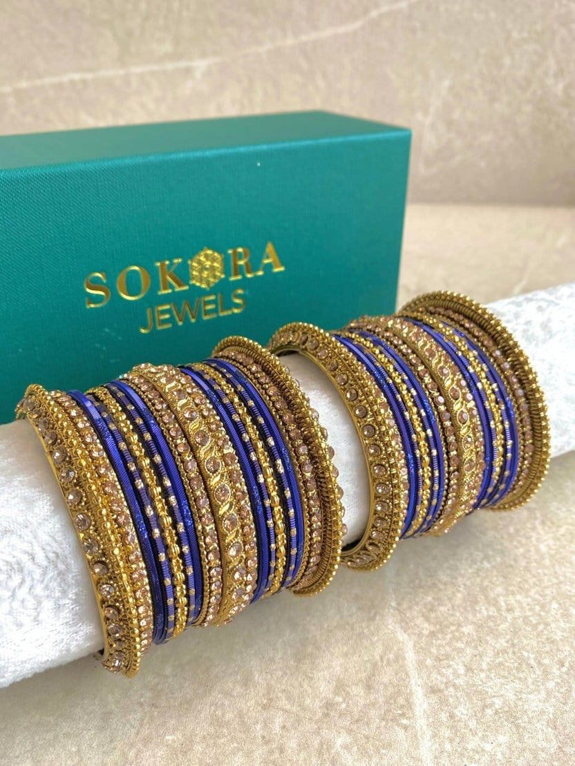 Small Golden Shimmer Crystal Bangles – SOKORA JEWELS