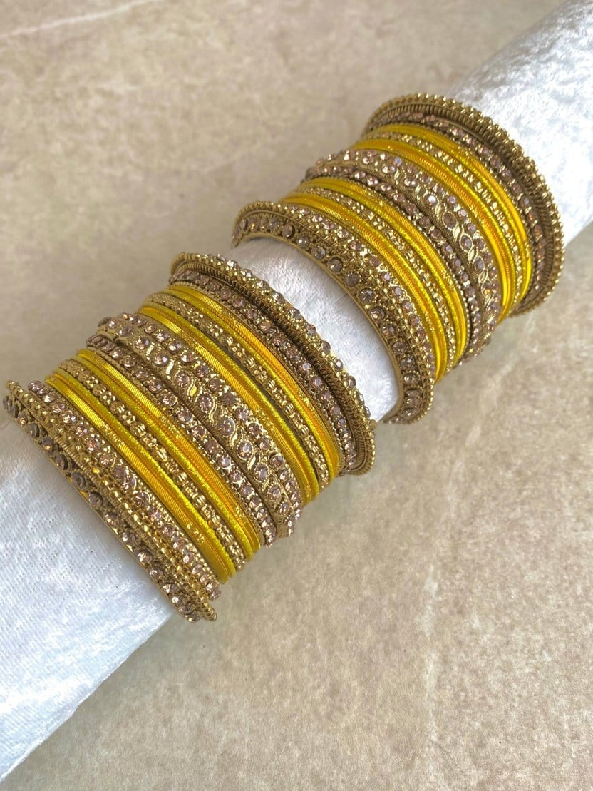 Small Golden Shimmer Crystal Bangles – SOKORA JEWELS