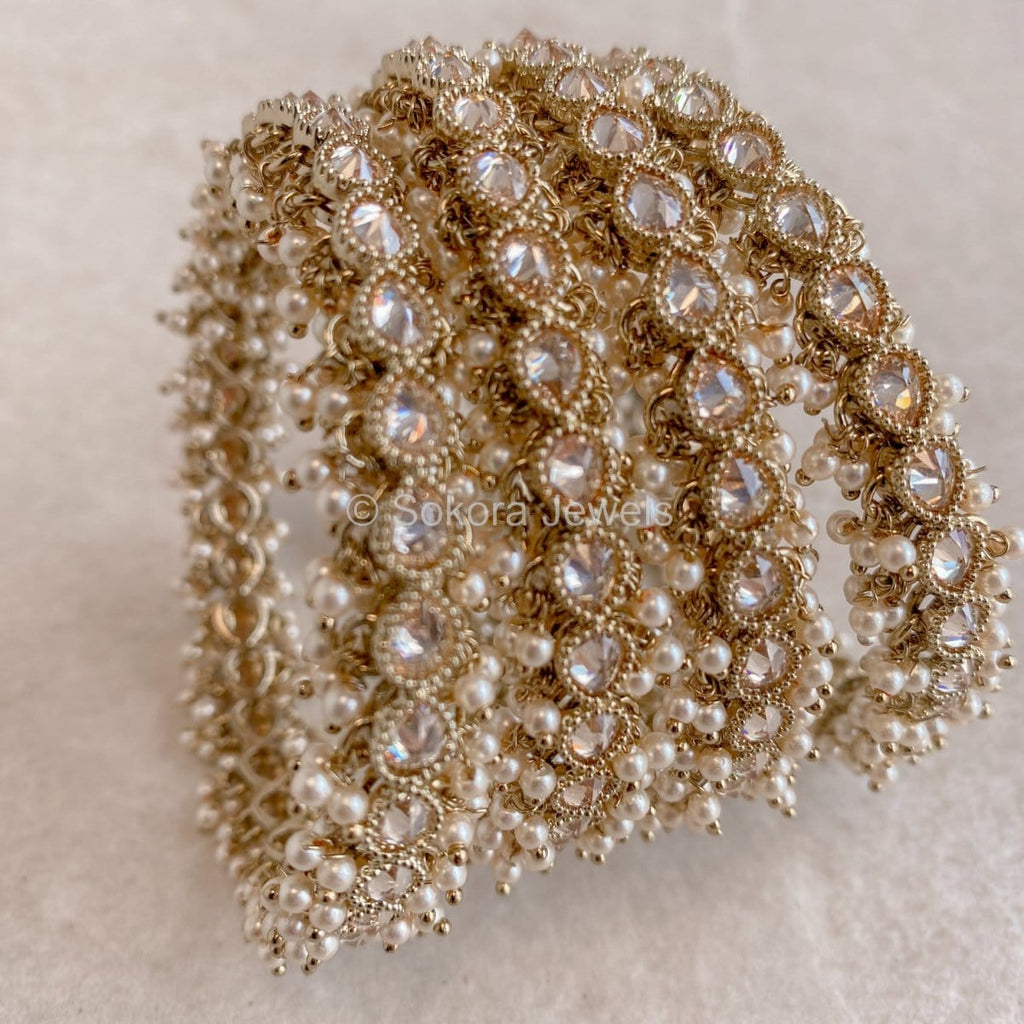 Anita Champagne and Pearl Bangles – SOKORA JEWELS