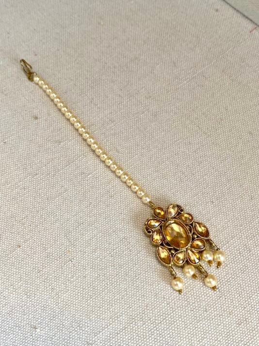 Antique Gold Tikka - Golden – SOKORA JEWELS
