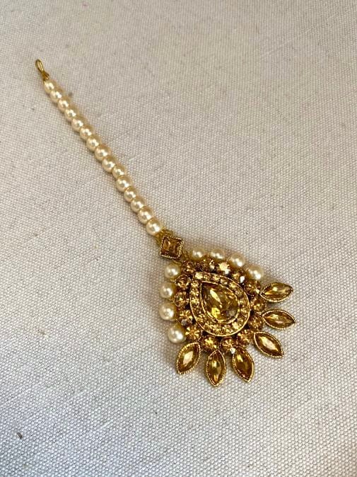 Antique Gold Tikka - Golden – SOKORA JEWELS