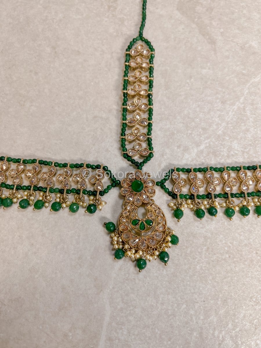 Antique Mathapatti - Green – SOKORA JEWELS