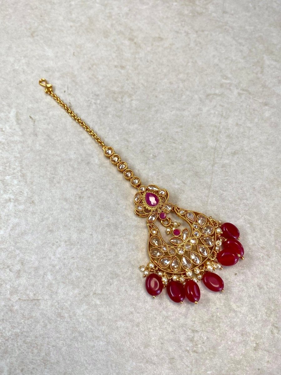 Bright Gold Tikka - Ruby – SOKORA JEWELS