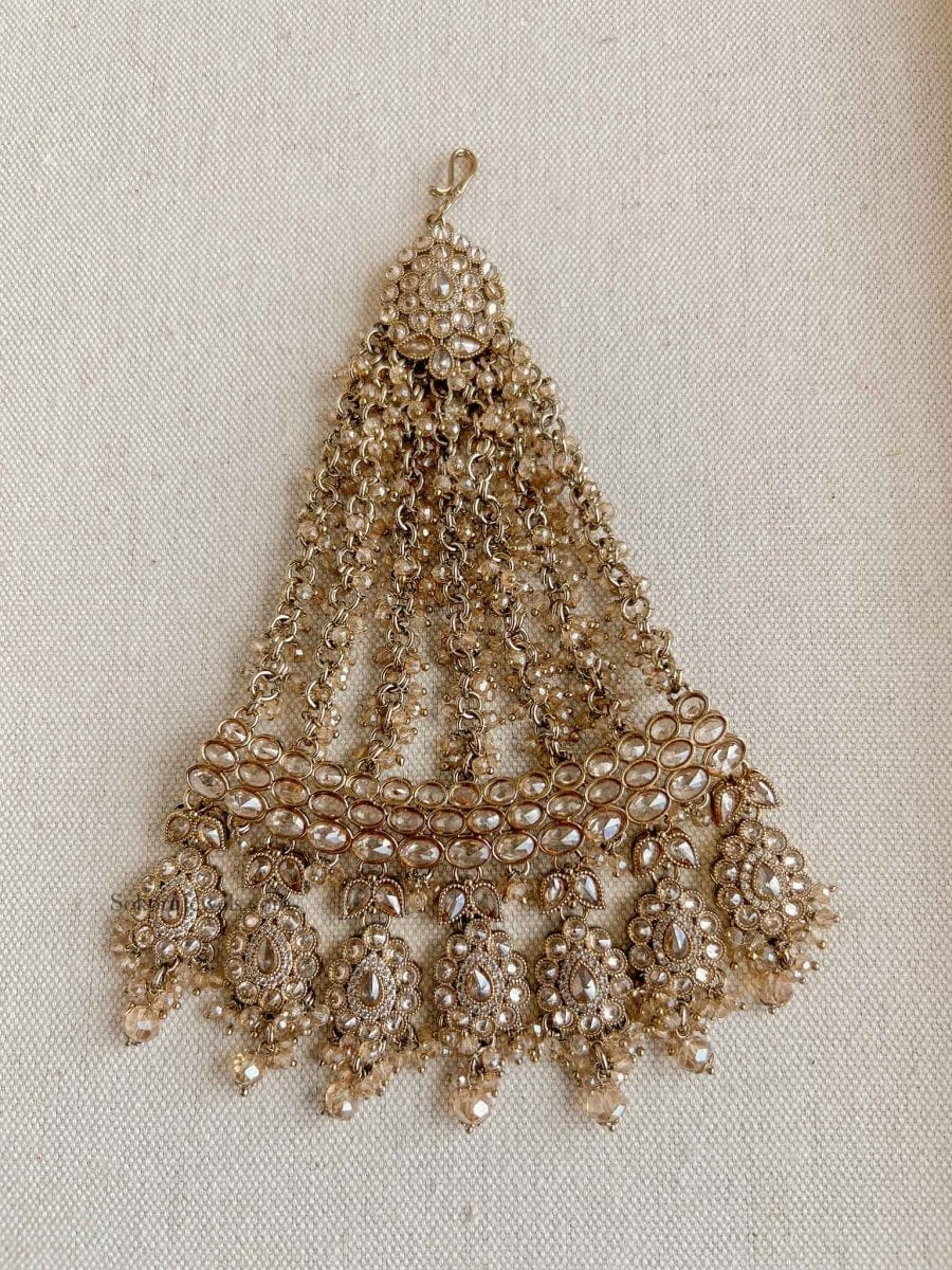 Danika Antique Gold Jhumar - Golden – SOKORA JEWELS