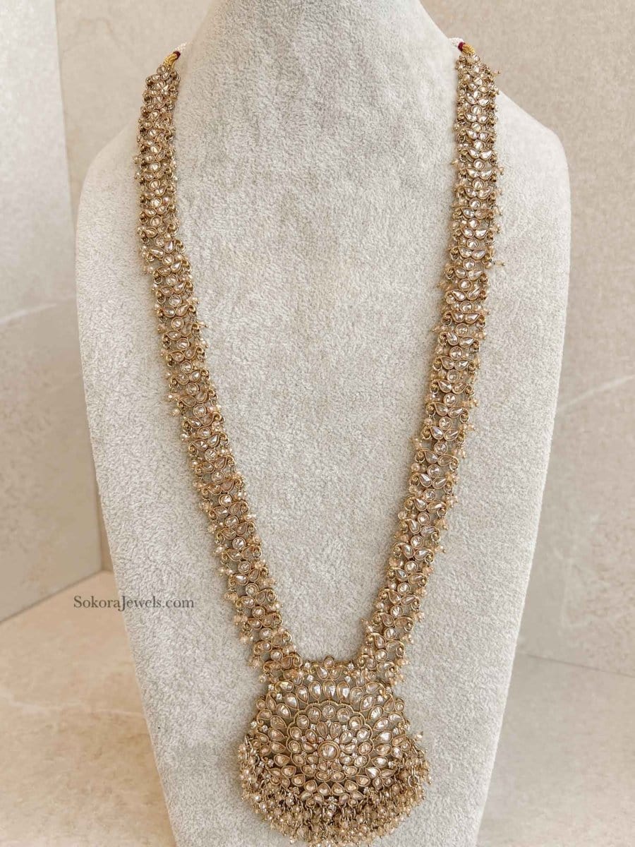 Fiza Long Necklace - Golden – SOKORA JEWELS