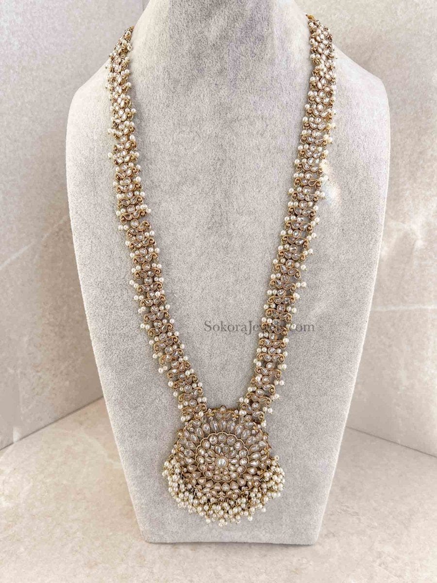 Fiza Long Necklace - White – SOKORA JEWELS