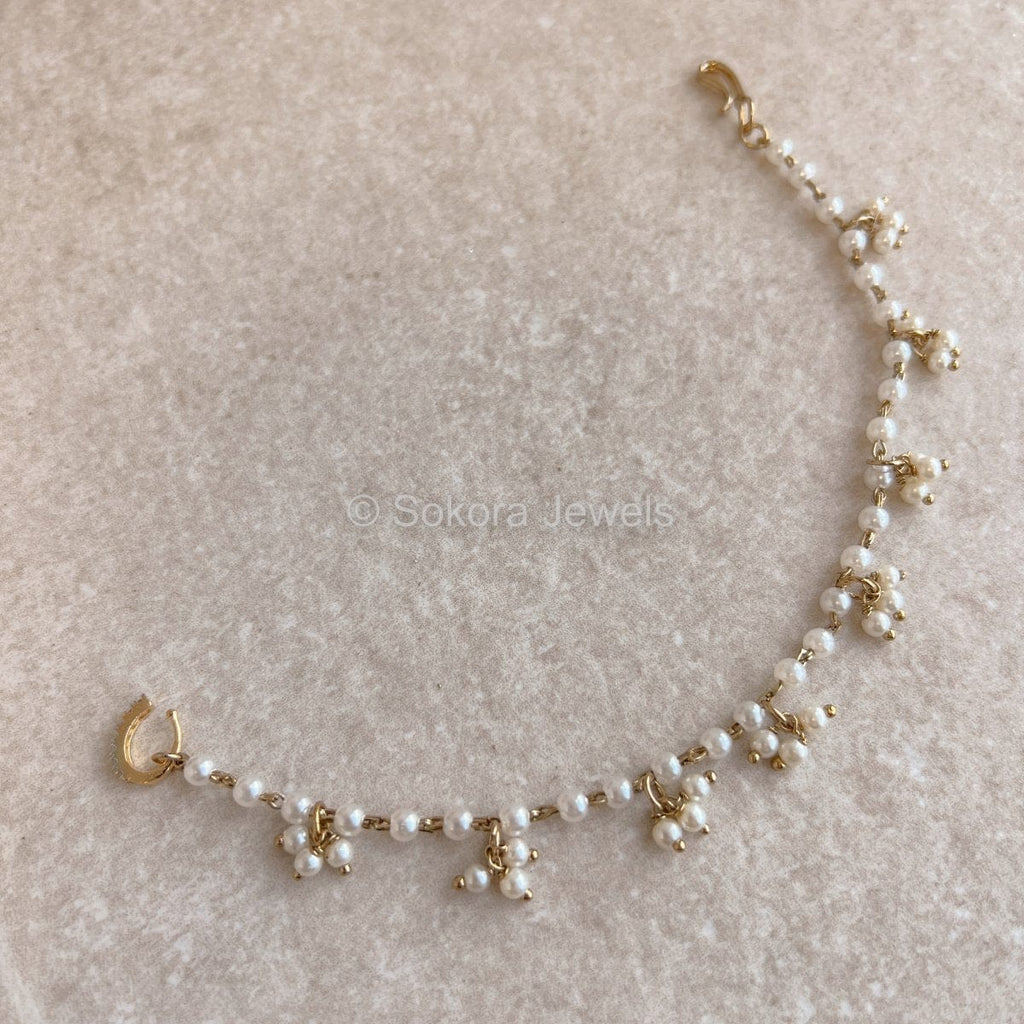 Heeramandi Nose Ring with Pearl Chain – SOKORA JEWELS