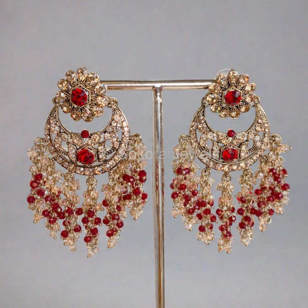 Janina Earrings - Maroon – SOKORA JEWELS