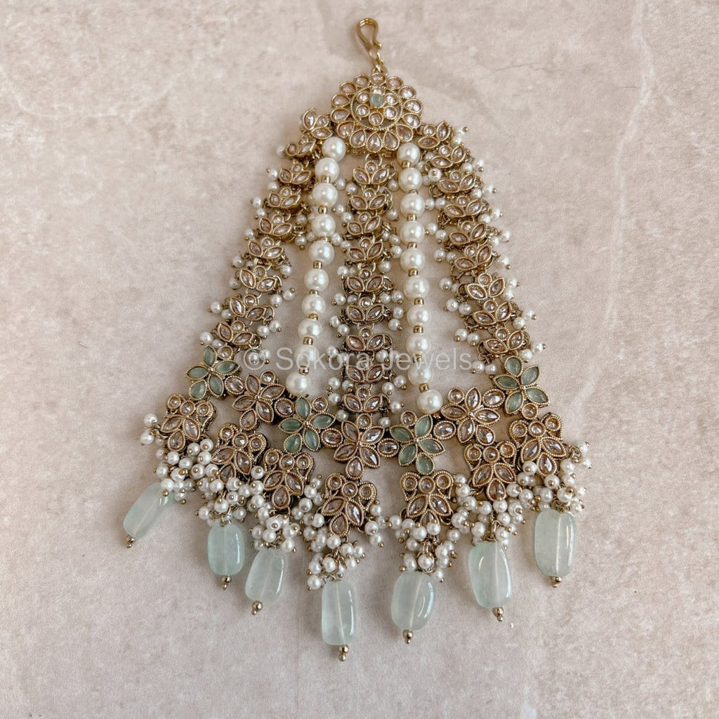 Jazbeen Jhumar - Mint – SOKORA JEWELS
