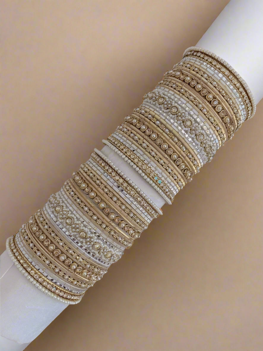 Golden Multi-Tone Bangle Set – SOKORA JEWELS