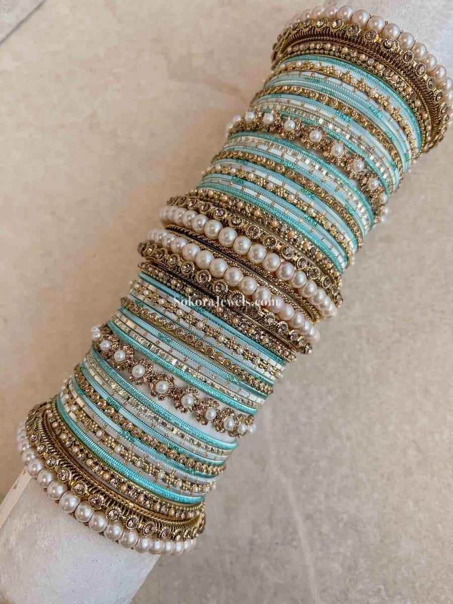 Light Blue Bangle Set – SOKORA JEWELS