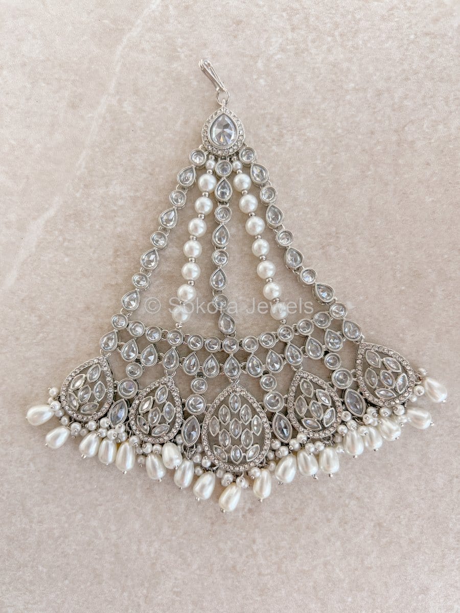 Lucie Large Jhumar - Silver – SOKORA JEWELS