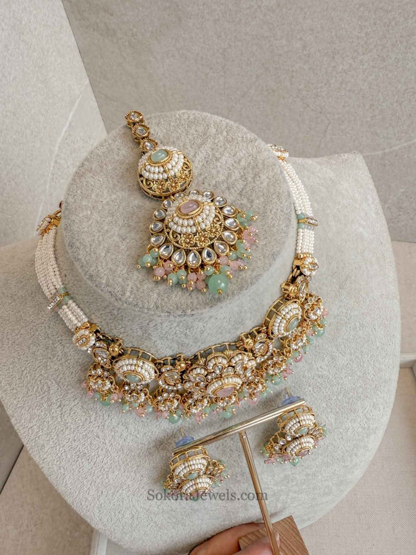 Narinder Faux Kundan Choker Set – SOKORA JEWELS
