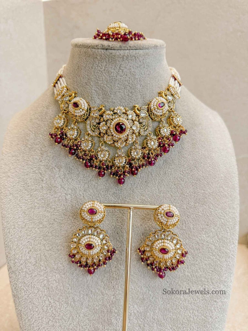 Narinder Faux Kundan Choker Set – SOKORA JEWELS