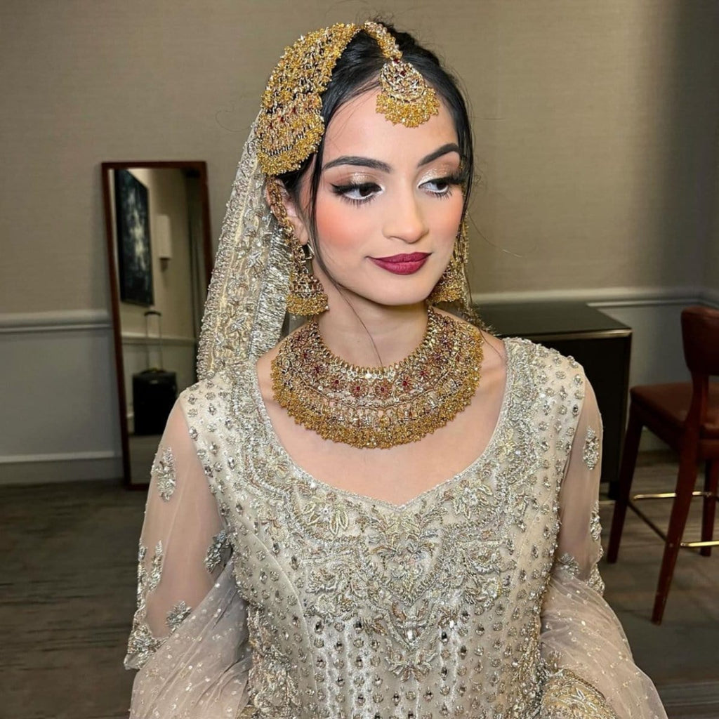 Azmat Bridal set - Champagne – SOKORA JEWELS