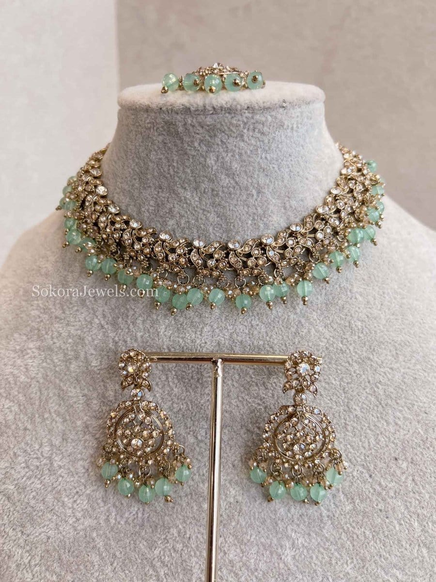 Sokora Jewels Small Antique Gold Necklace Set – SOKORA JEWELS