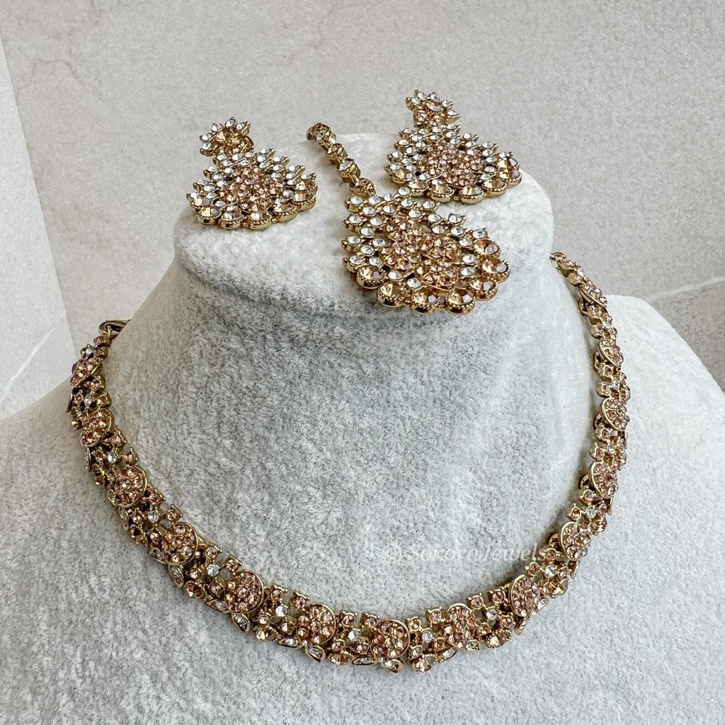 Rabinder Necklace set - Golden – SOKORA JEWELS
