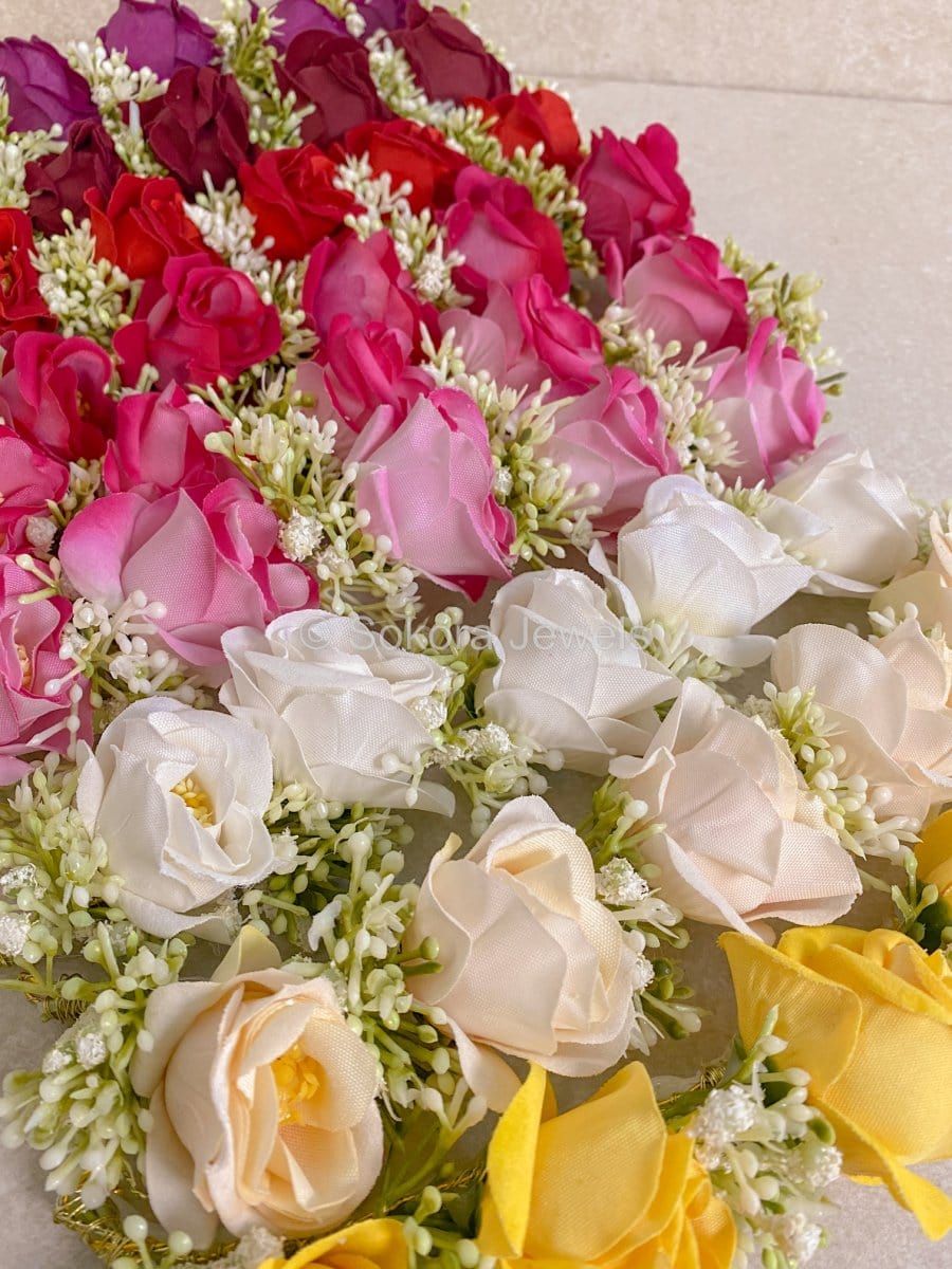 Rose Flowers Hair Bun Accessory - 9 Colour Options – SOKORA JEWELS