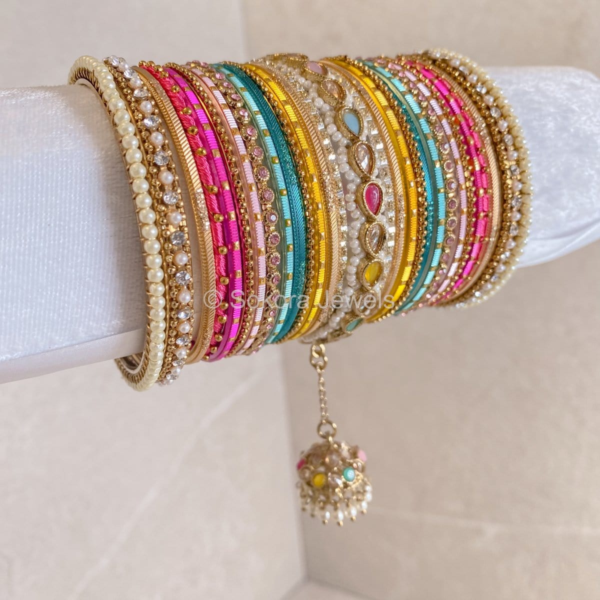 Saskia Luxury MultiColour Bangle Set – SOKORA JEWELS