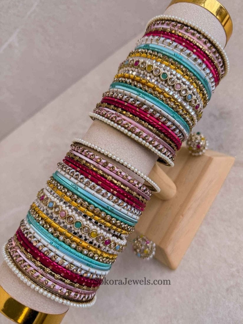 Saskia Luxury MultiColour Bangle Set – SOKORA JEWELS