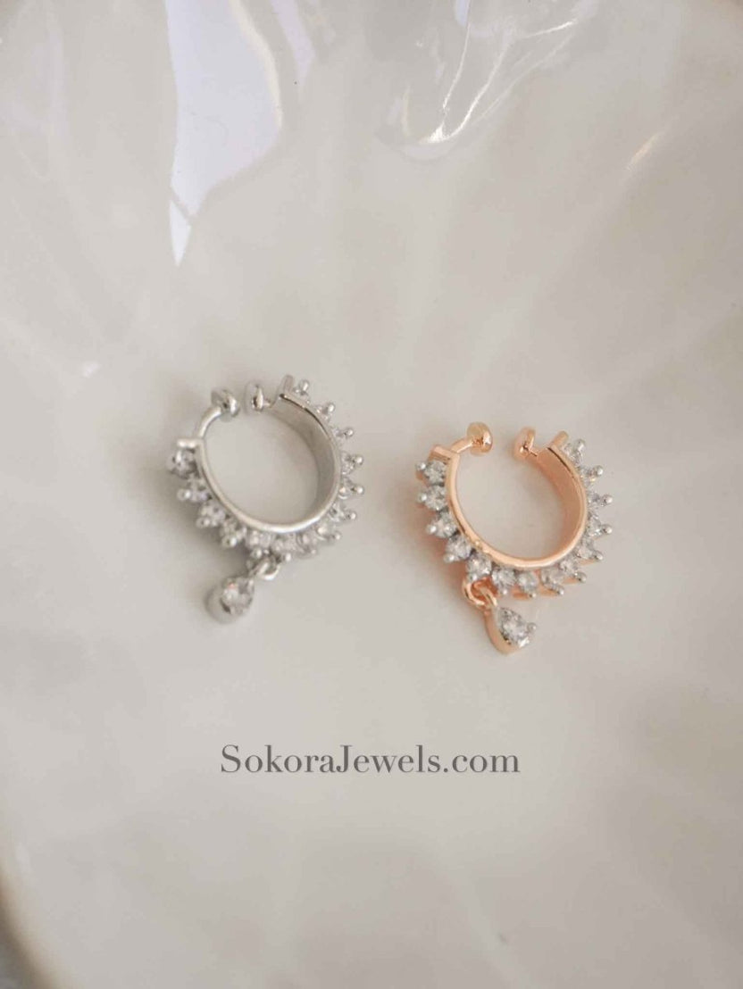 Small Crystal Nose rings - Non pierced – SOKORA JEWELS