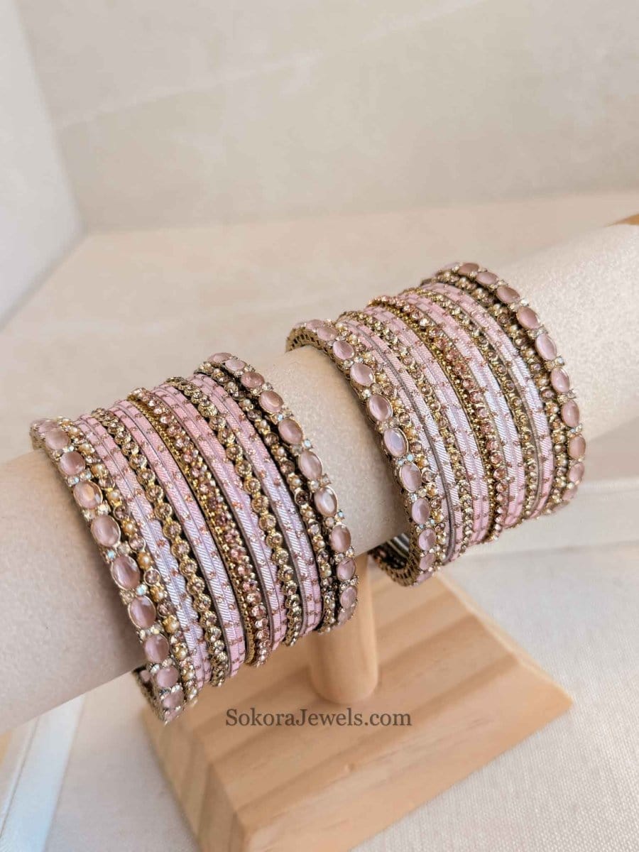 Small Light Pink Bangle set – SOKORA JEWELS