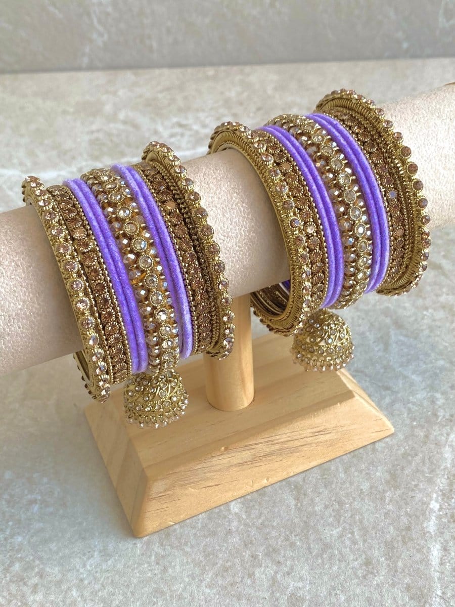 Small Golden Shimmer Crystal Bangles – SOKORA JEWELS