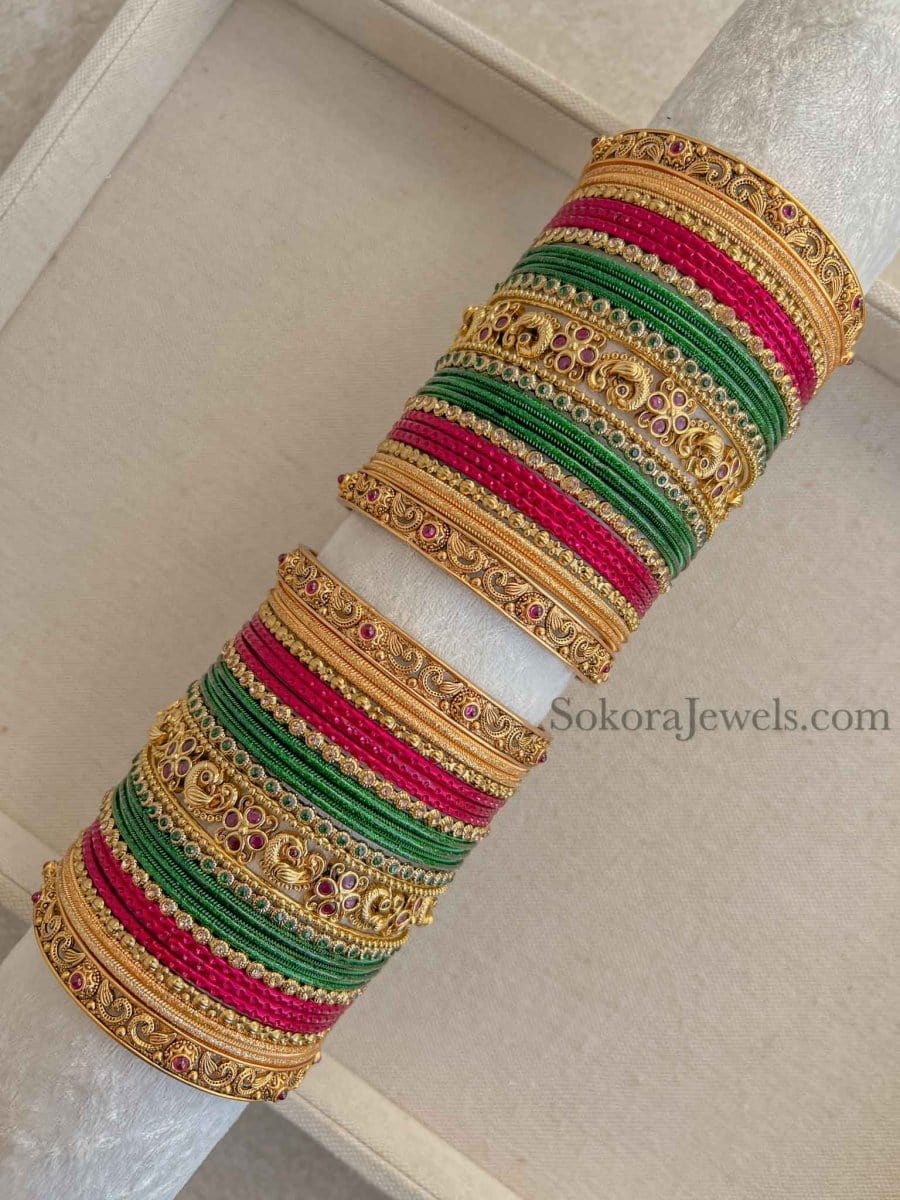 Swan Motif Ruby Bangle set – SOKORA JEWELS
