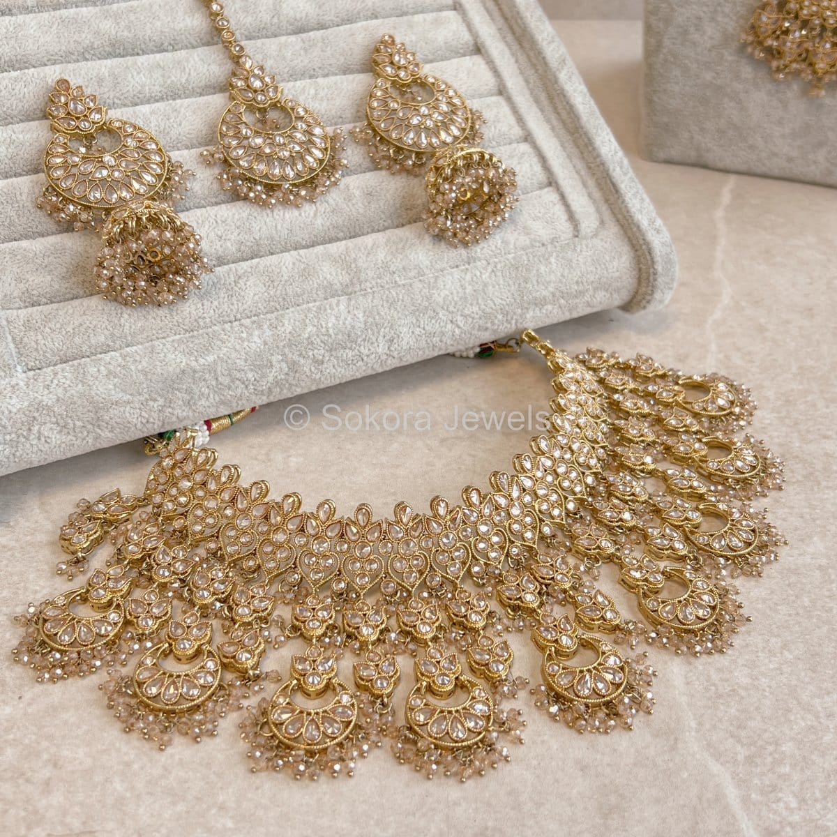 Taara Bridal Jewellery Set - Champagne – SOKORA JEWELS