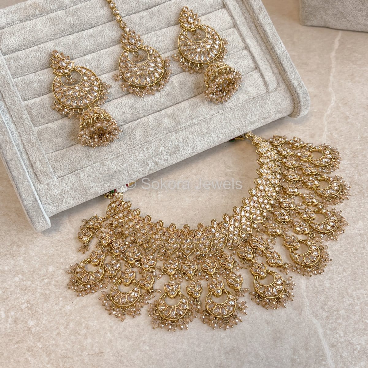 Taara Bridal Jewellery Set - Champagne – SOKORA JEWELS