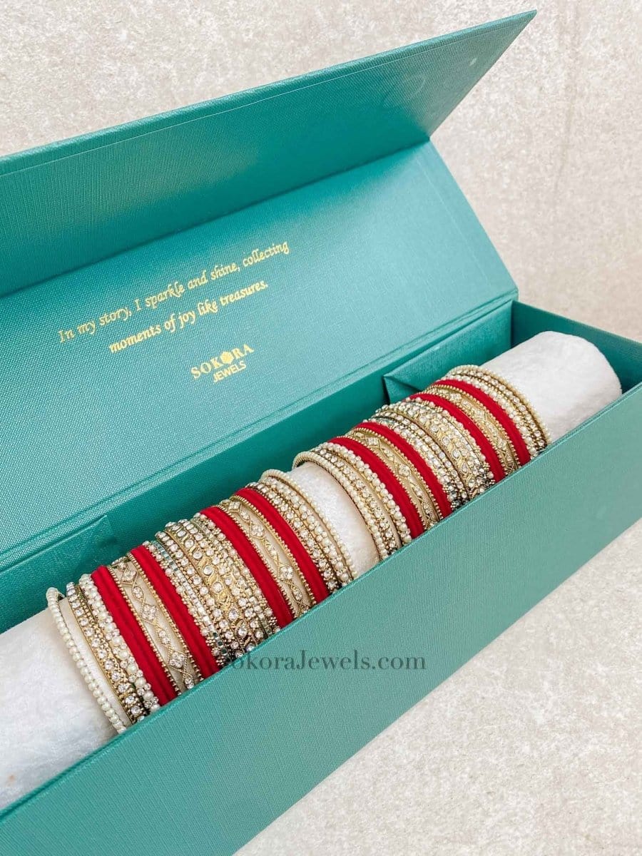 Tamara Velvet Bangle Set - 6 Colour Options – SOKORA JEWELS