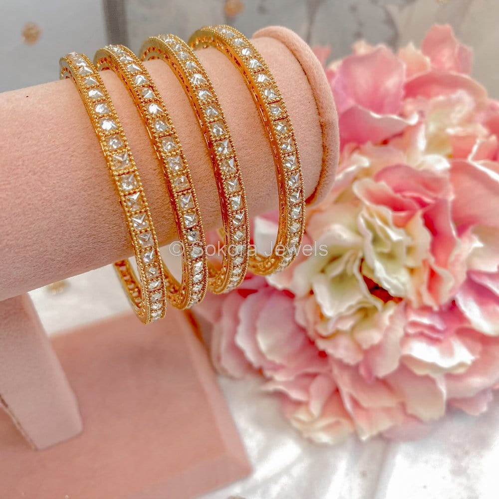 Elise Gold Bangles – SOKORA JEWELS