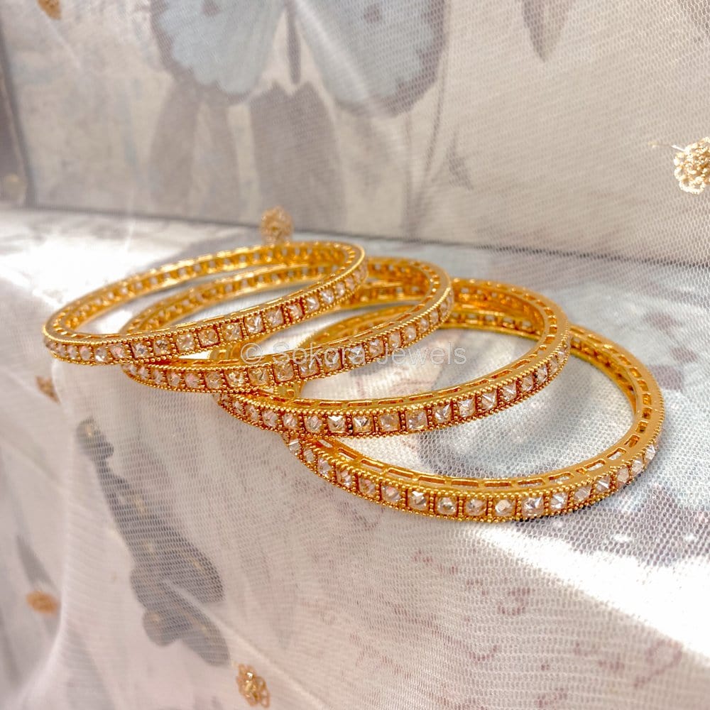 Elise Gold Bangles – SOKORA JEWELS