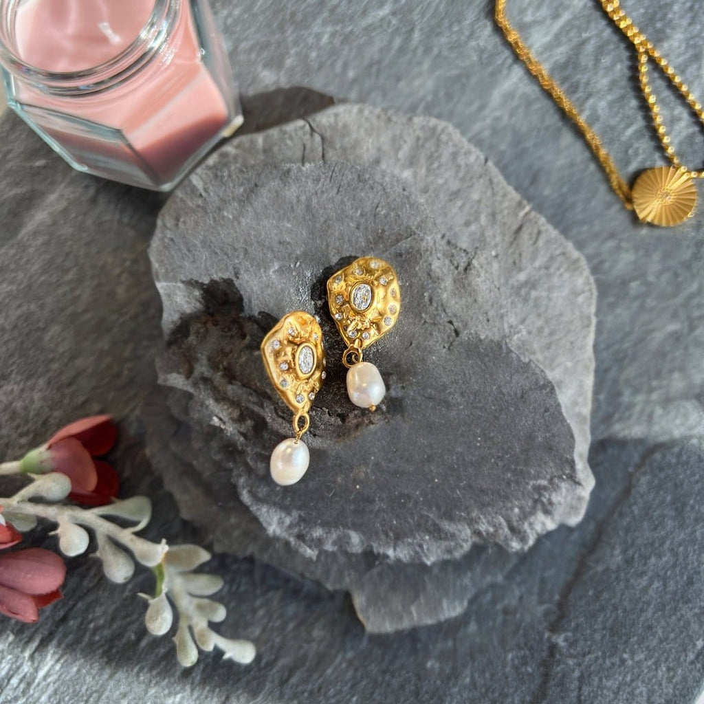 Kavya Pearl drop Earrings – SOKORA JEWELS