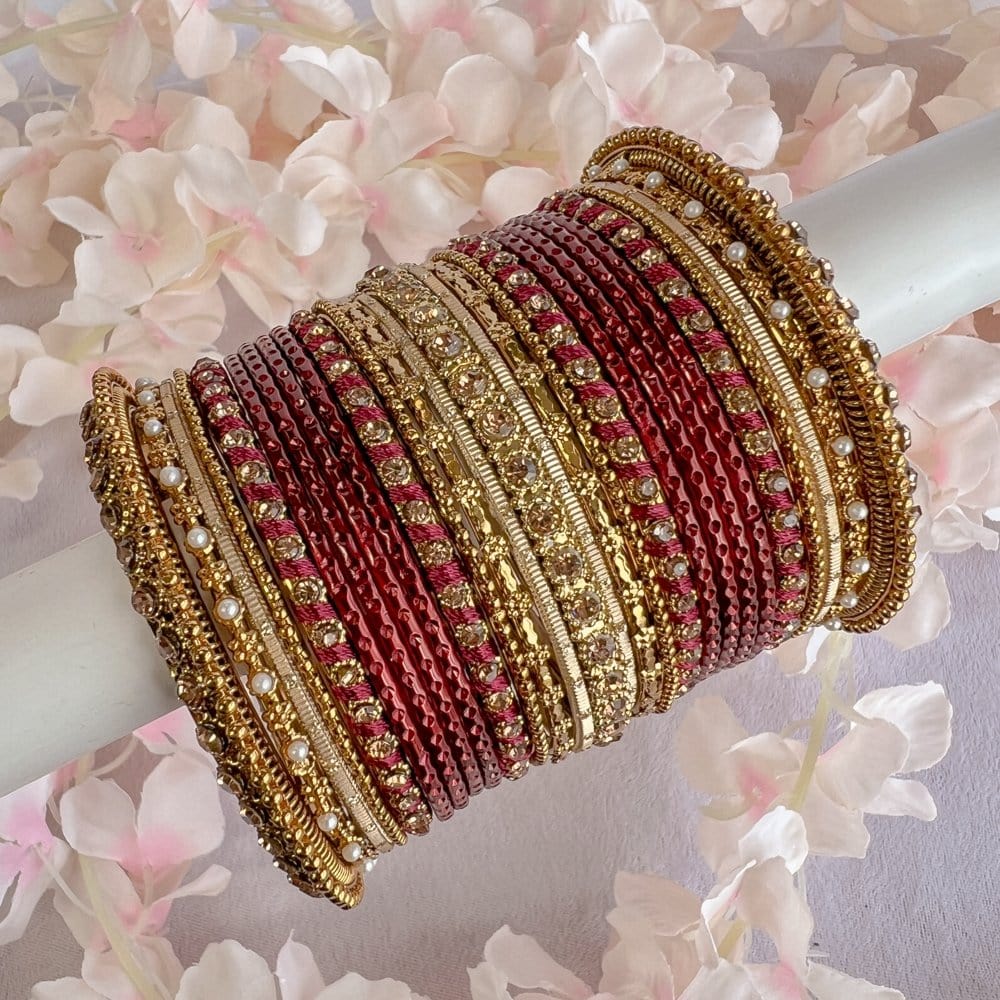 Maroon Bangle stack – SOKORA JEWELS