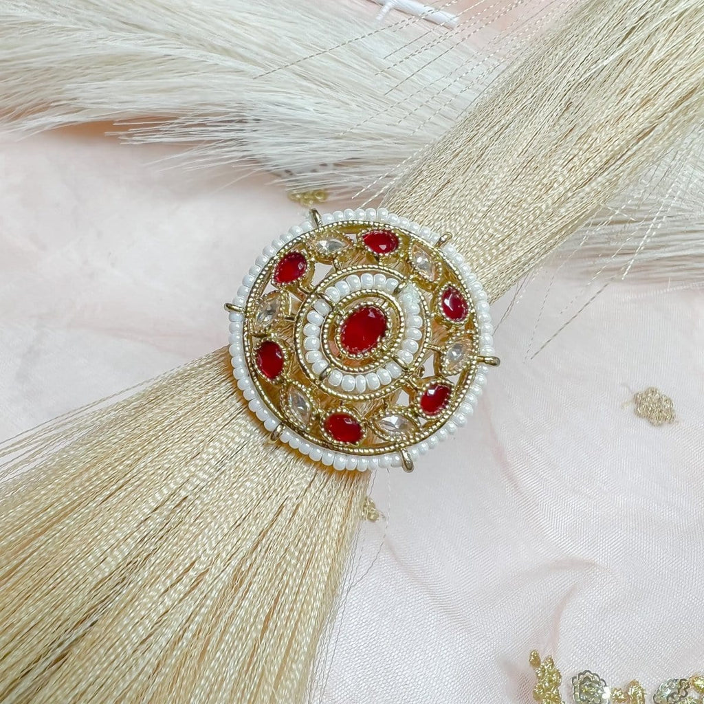 Maroon Mughal Ring – SOKORA JEWELS