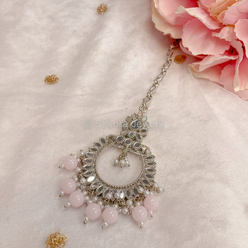 Mirabelle Silver Tikka - Pink – SOKORA JEWELS