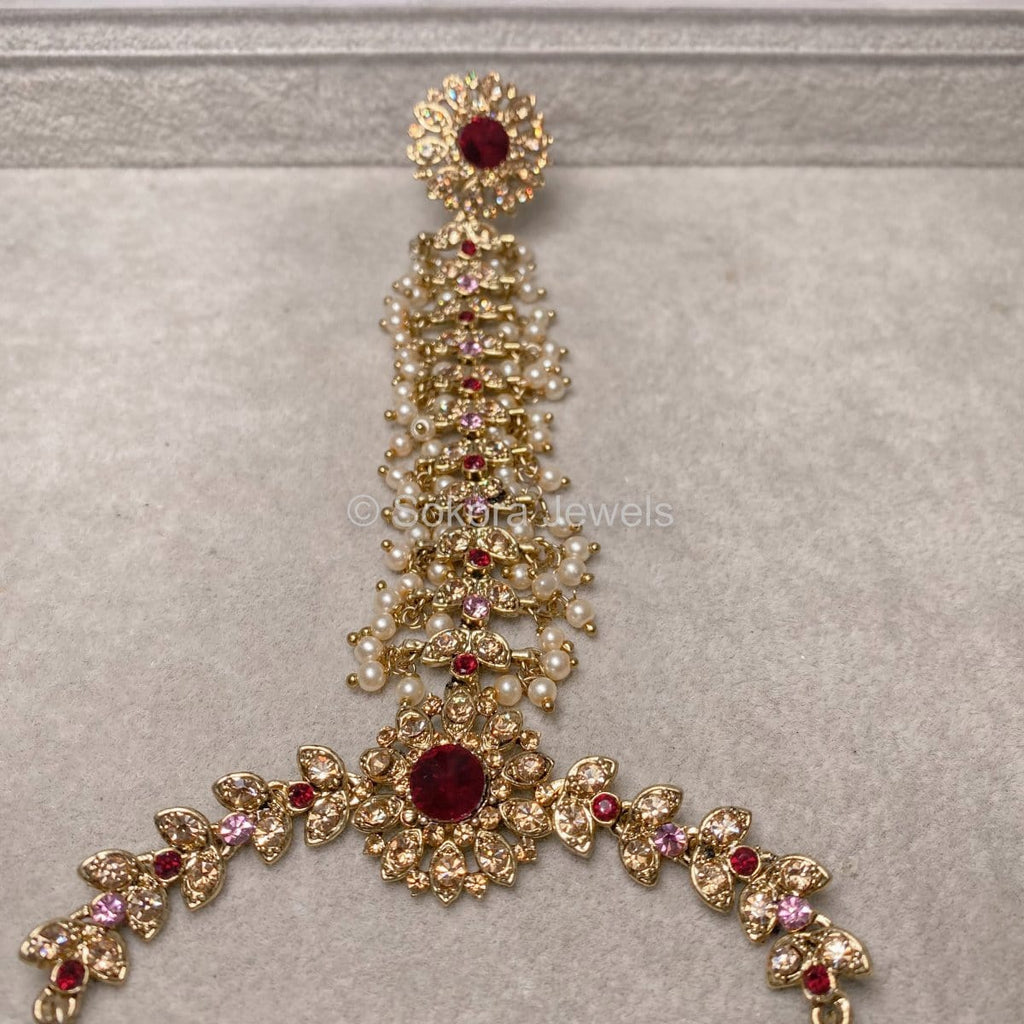 Nadia Hand Harness - Maroon/Pink – SOKORA JEWELS