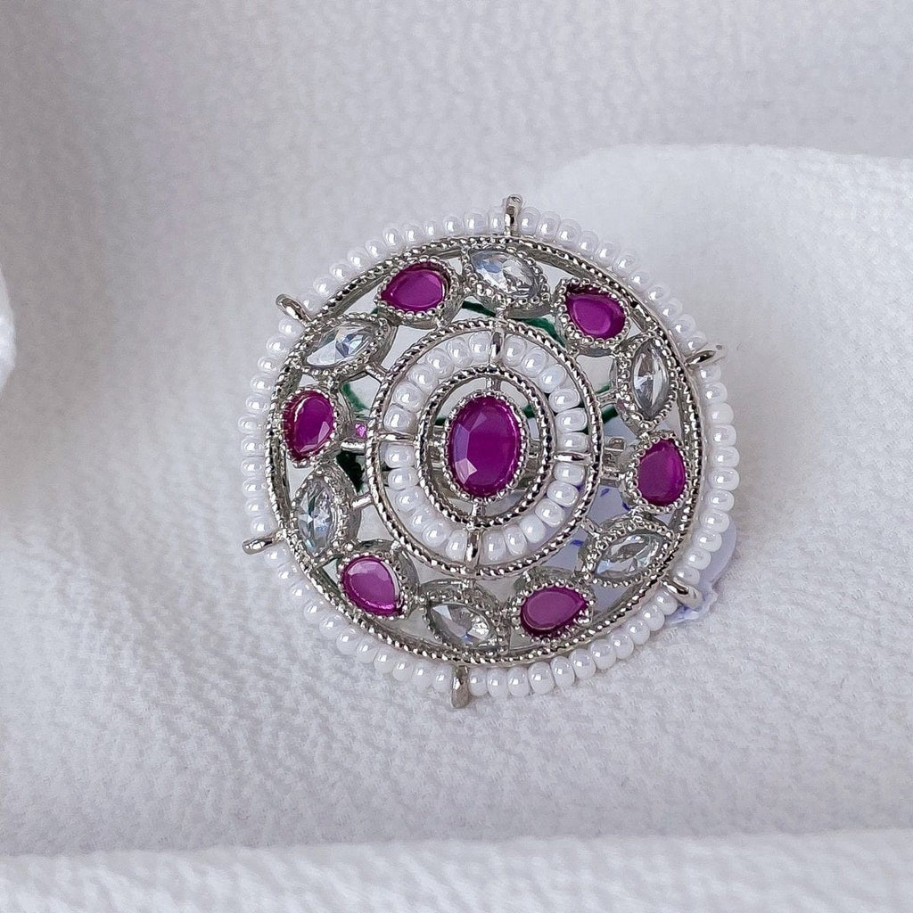 Silver/Ruby Mughal Ring – SOKORA JEWELS