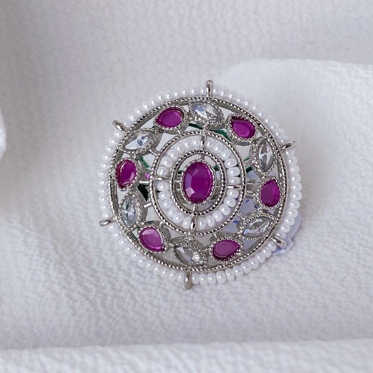 Silver/Purple Mughal Ring – SOKORA JEWELS