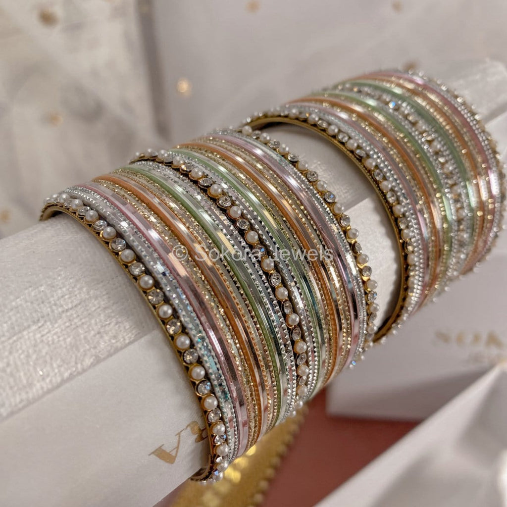 Small Metallic Pastels Bangle set – SOKORA JEWELS