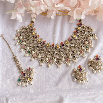 Tayyaba Jewellery Necklace Set - Multicolour – SOKORA JEWELS