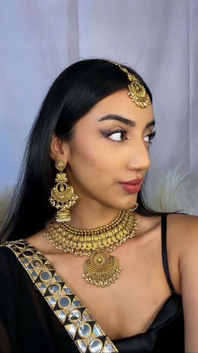 Thulashi Gold Plated Temple Jewellery Set – SOKORA JEWELS